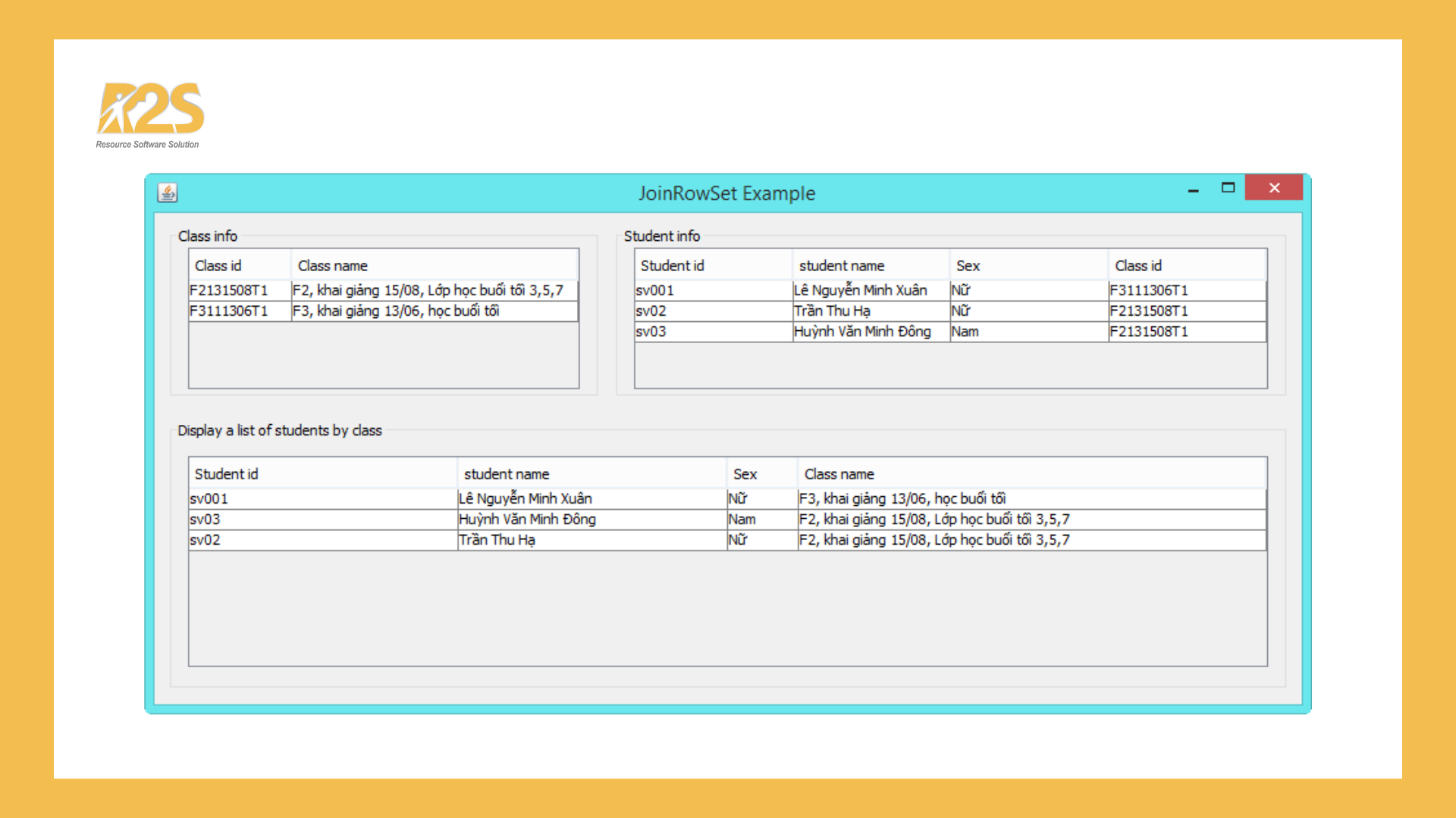 JDBCRowset trong Java - R2S Academy