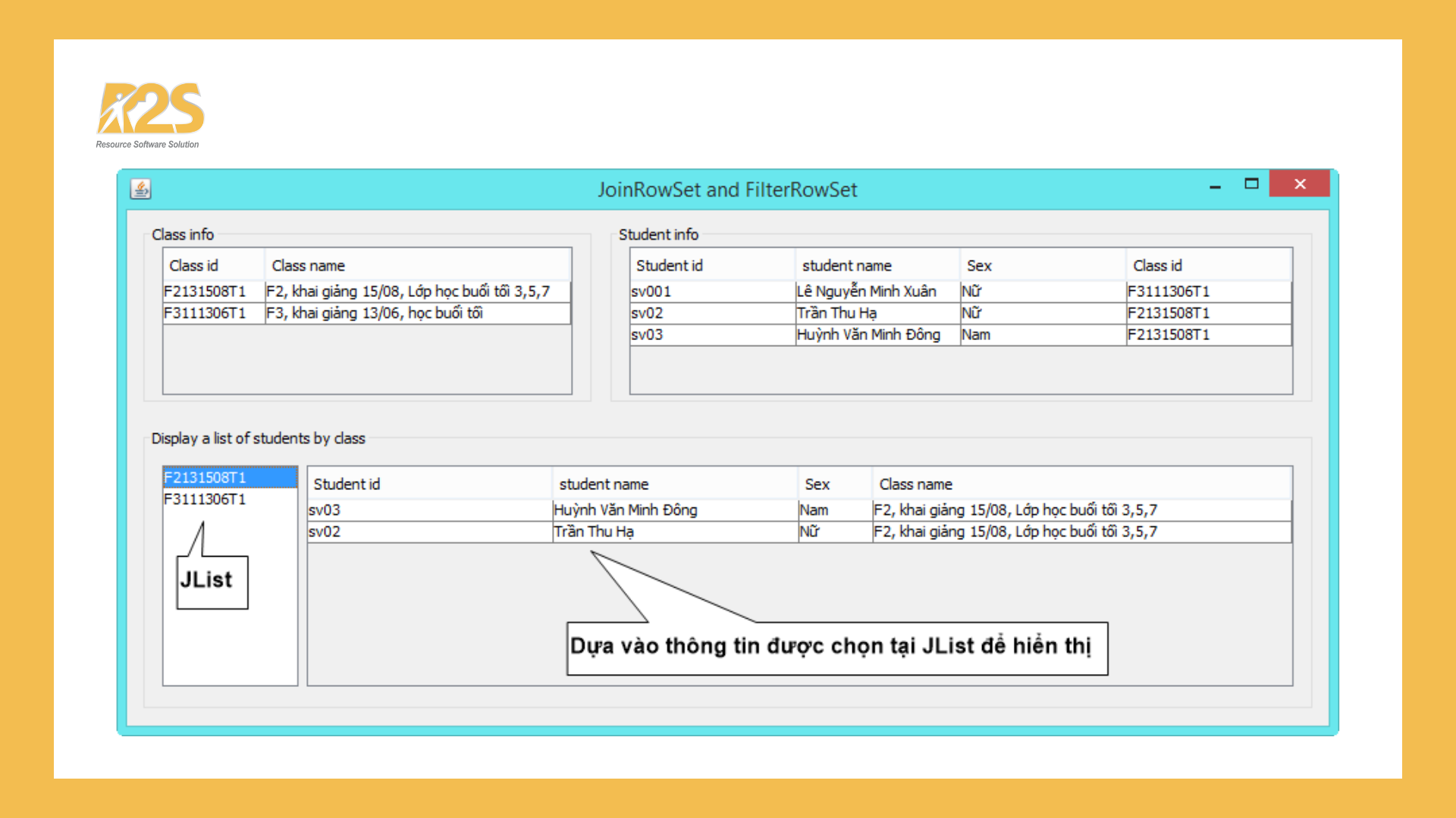 JDBCRowset trong Java - R2S Academy