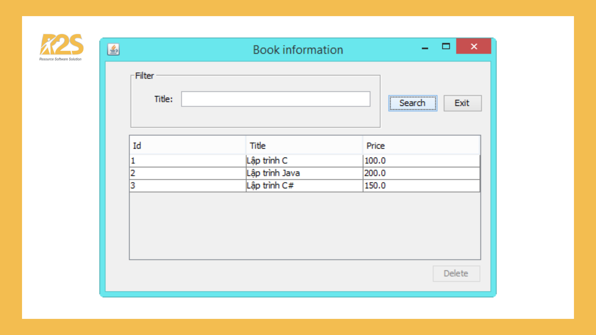 Lập trình Java Swing và JDBC - R2S Academy