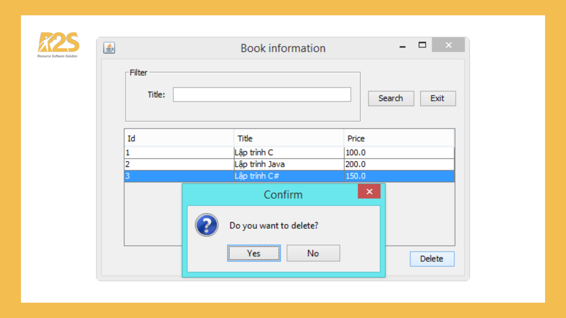 Lập trình Java Swing và JDBC - R2S Academy
