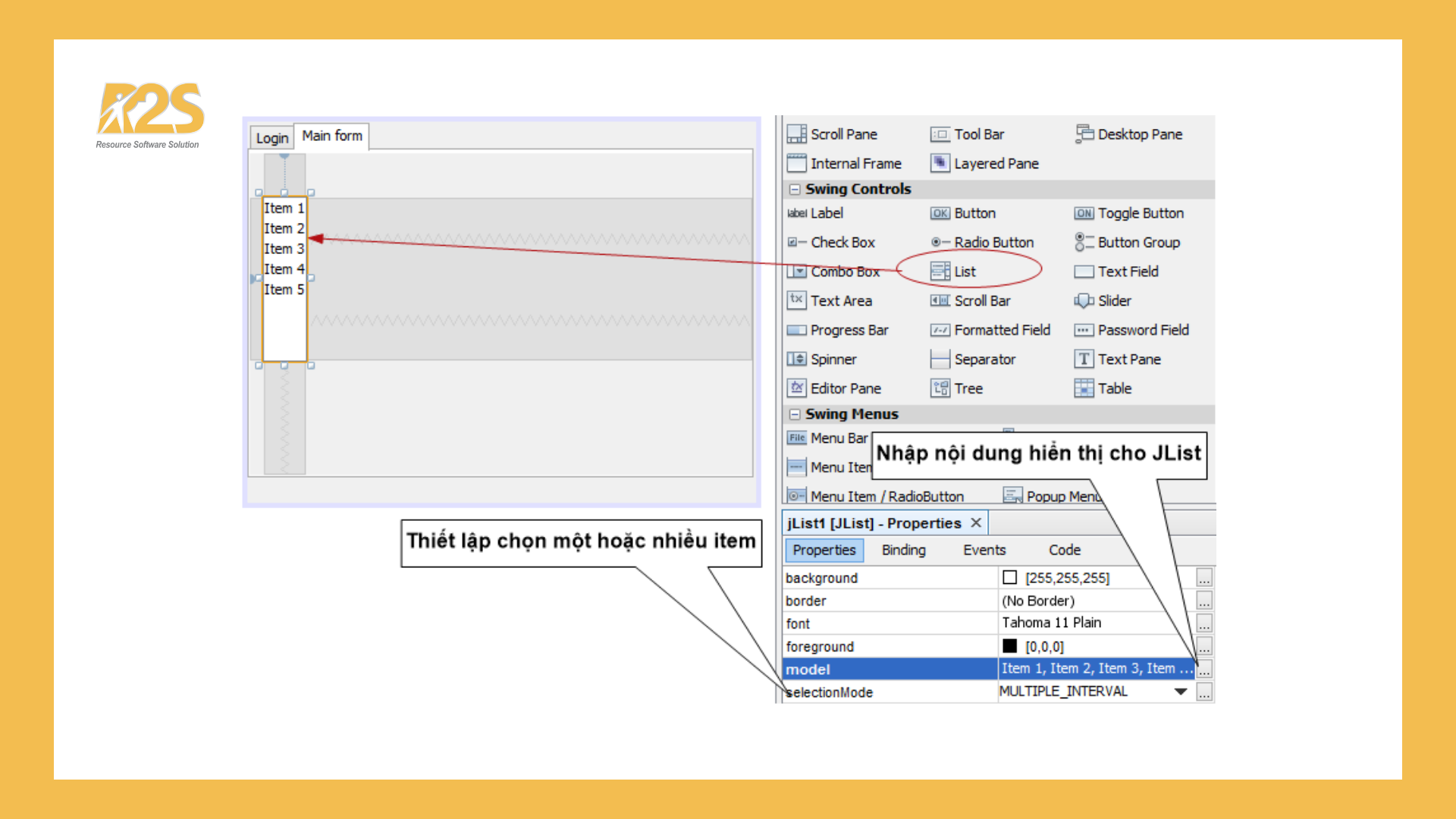 Các thành phần swing nâng cao - R2S Academy
