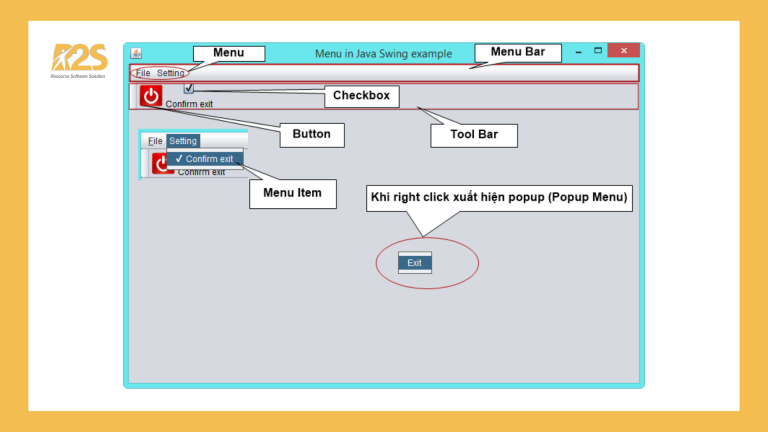 Menu trong Java Swing - R2S Academy