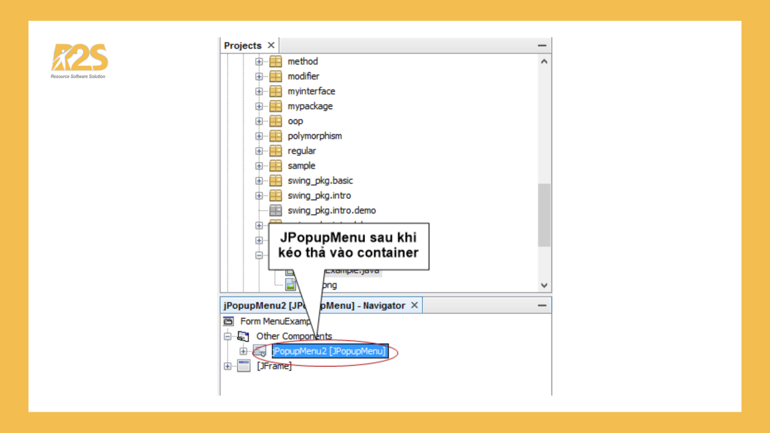 Menu trong Java Swing - R2S Academy
