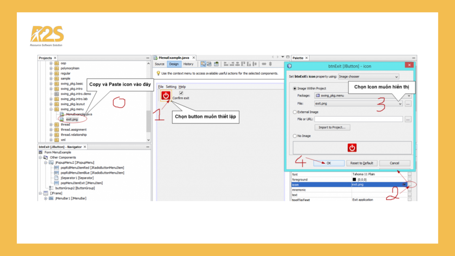 Menu trong Java Swing - R2S Academy