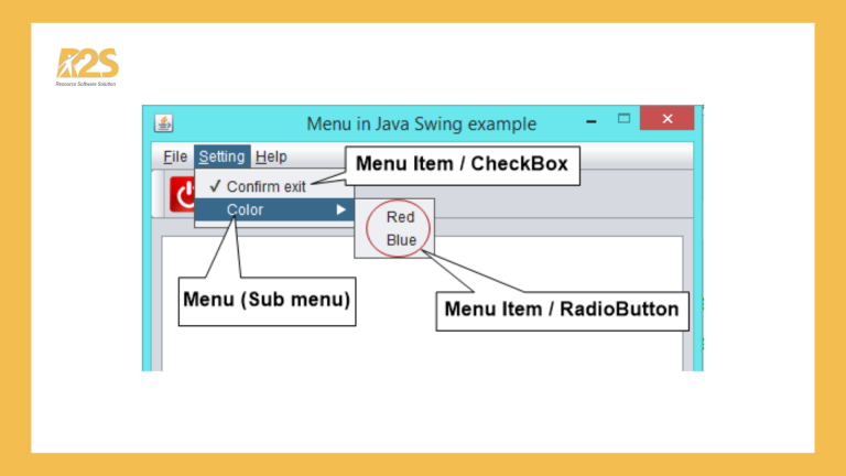 Menu trong Java Swing - R2S Academy