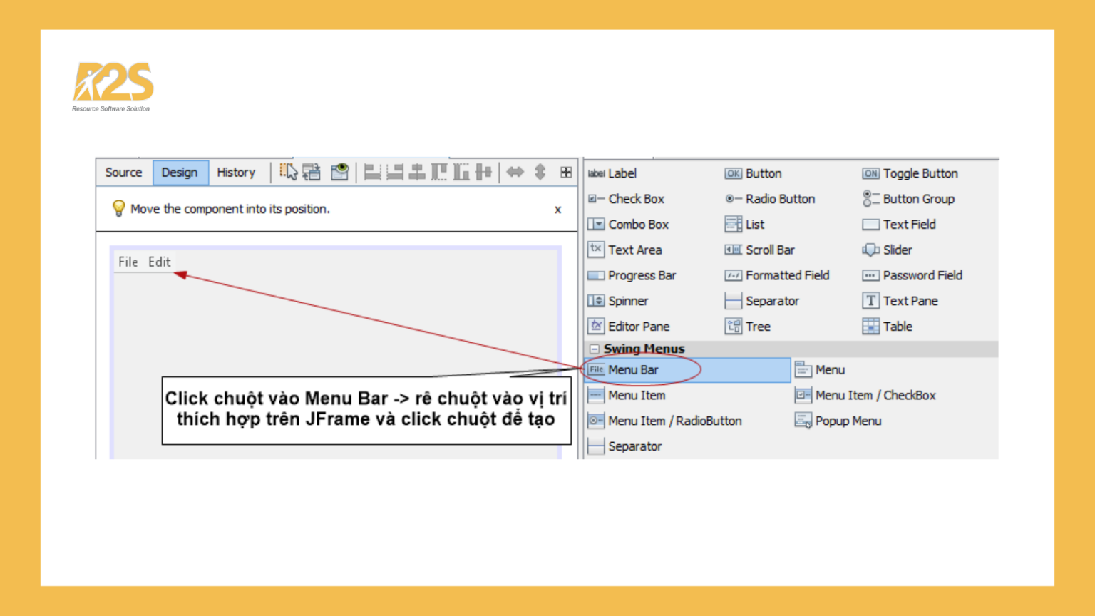 Menu trong Java Swing - R2S Academy