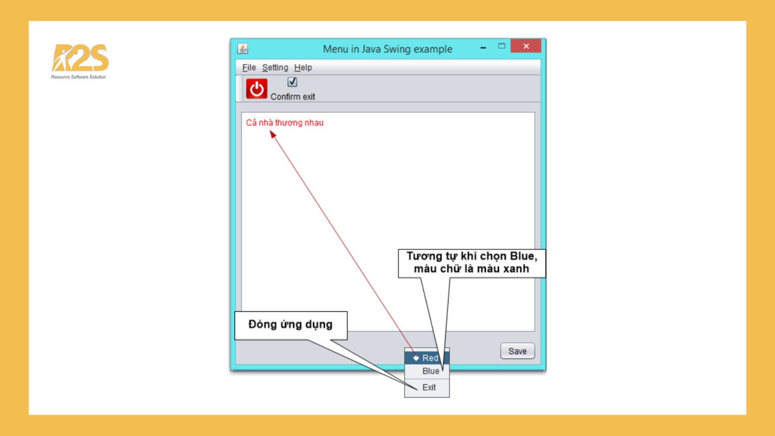 Menu trong Java Swing - R2S Academy