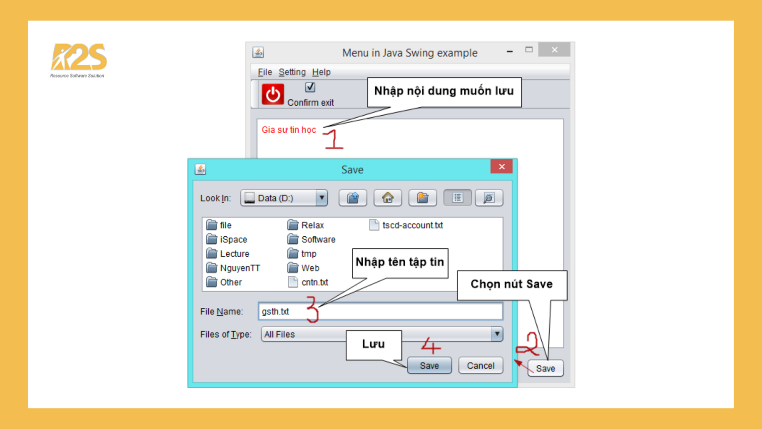 Menu trong Java Swing - R2S Academy