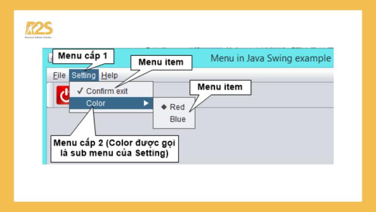 Menu trong Java Swing - R2S Academy