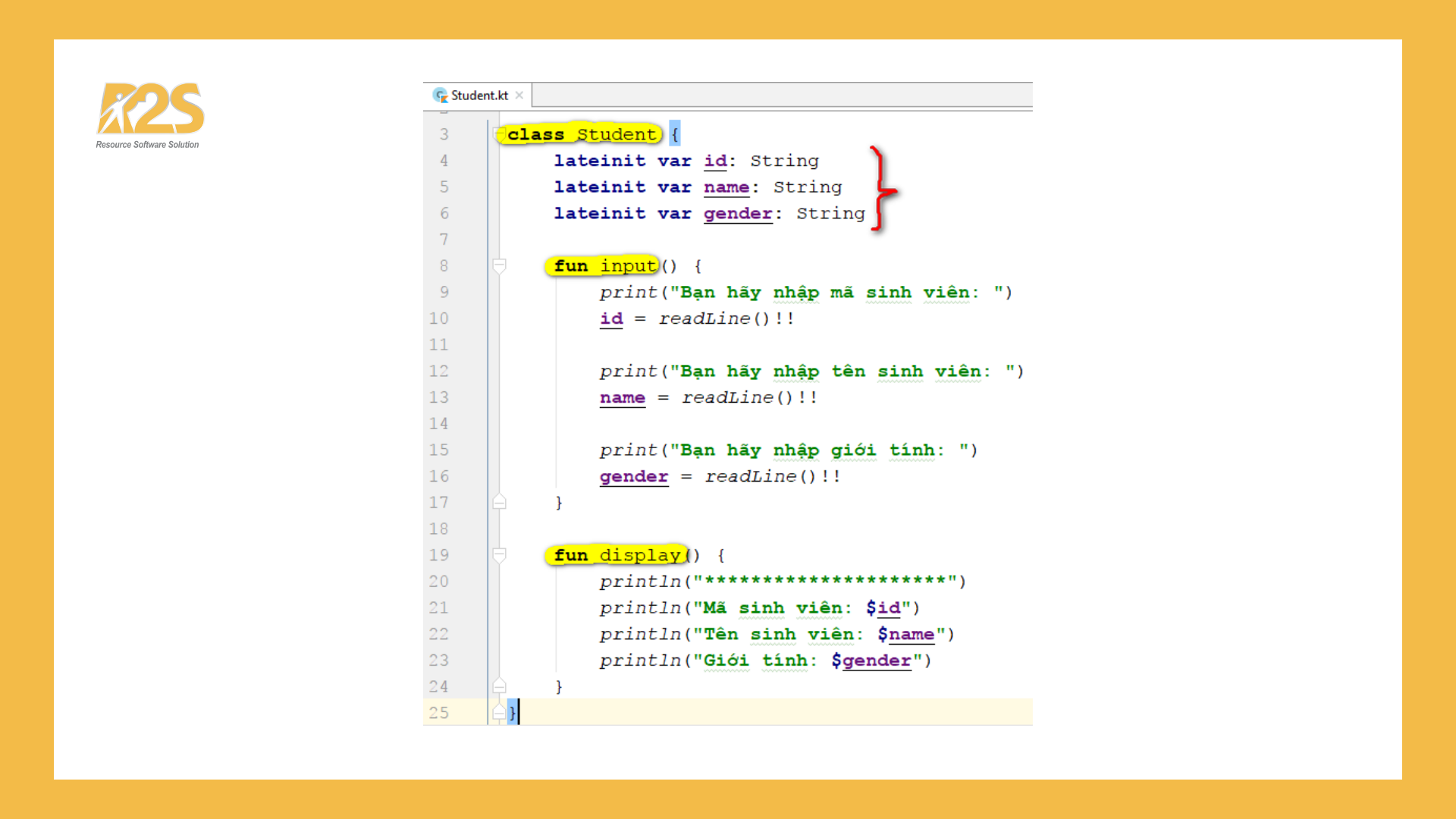 Class Trong Kotlin R2s Academy