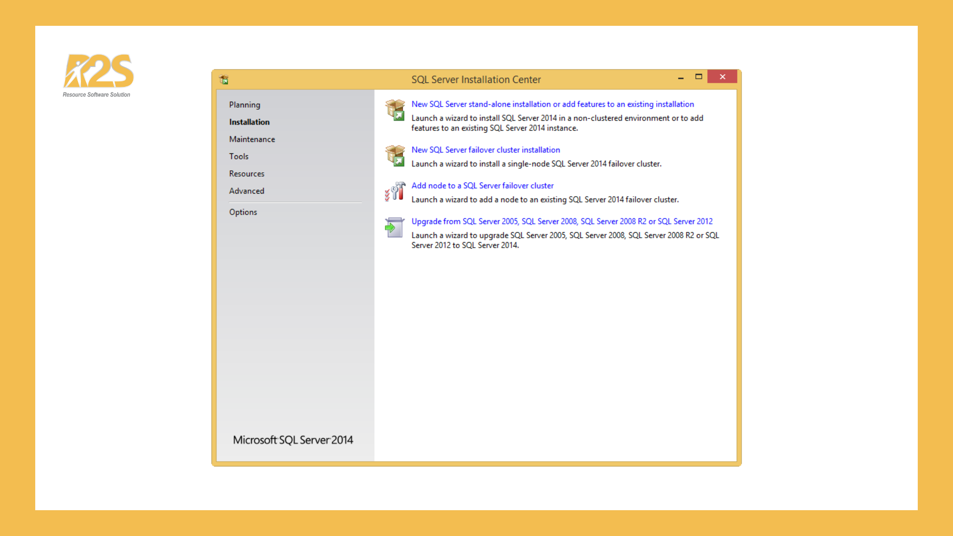 Cài đặt SQL Server 2014 - R2S Academy