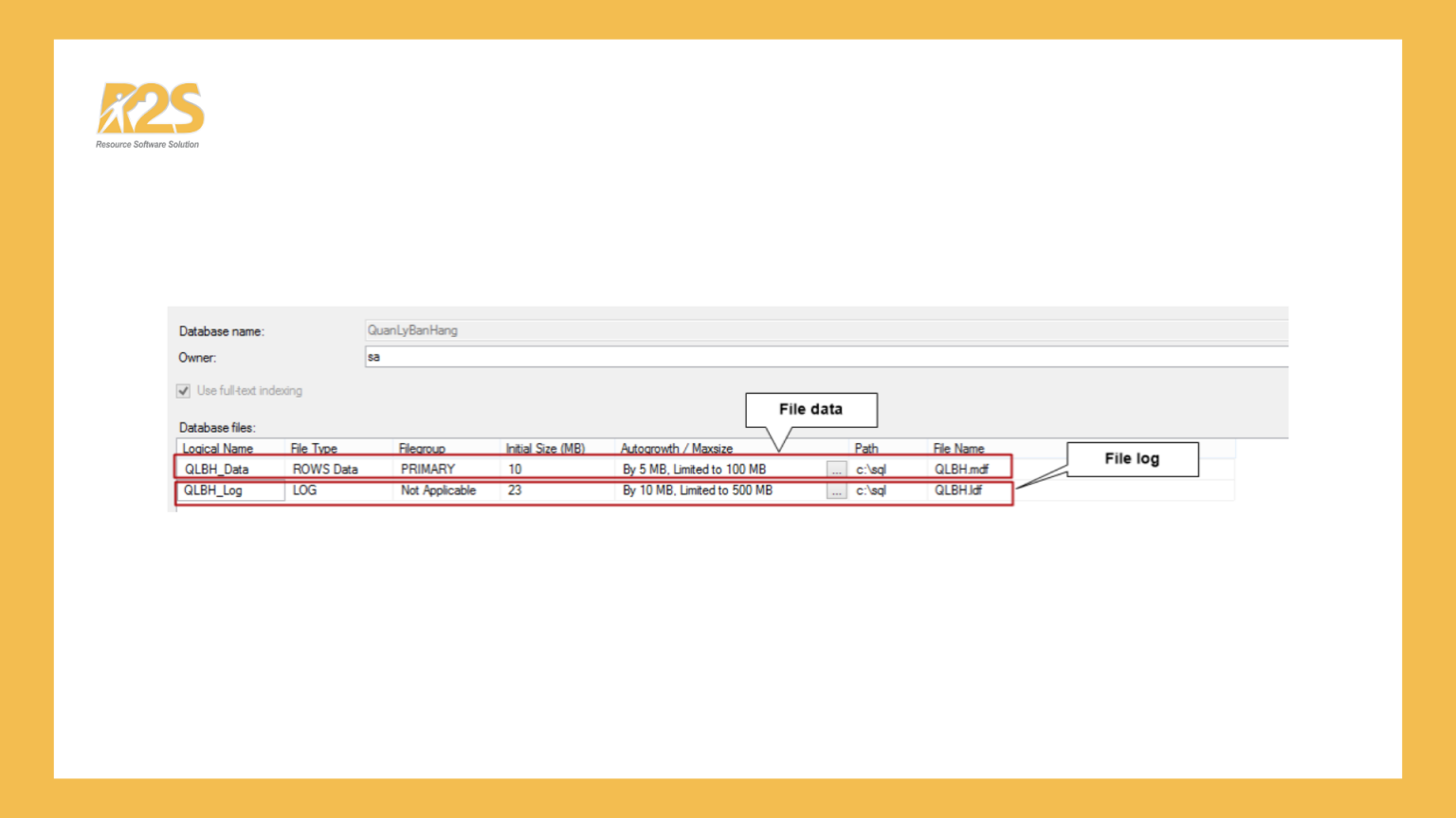 Tạo Database trong SQL Server 2014 - R2S Academy