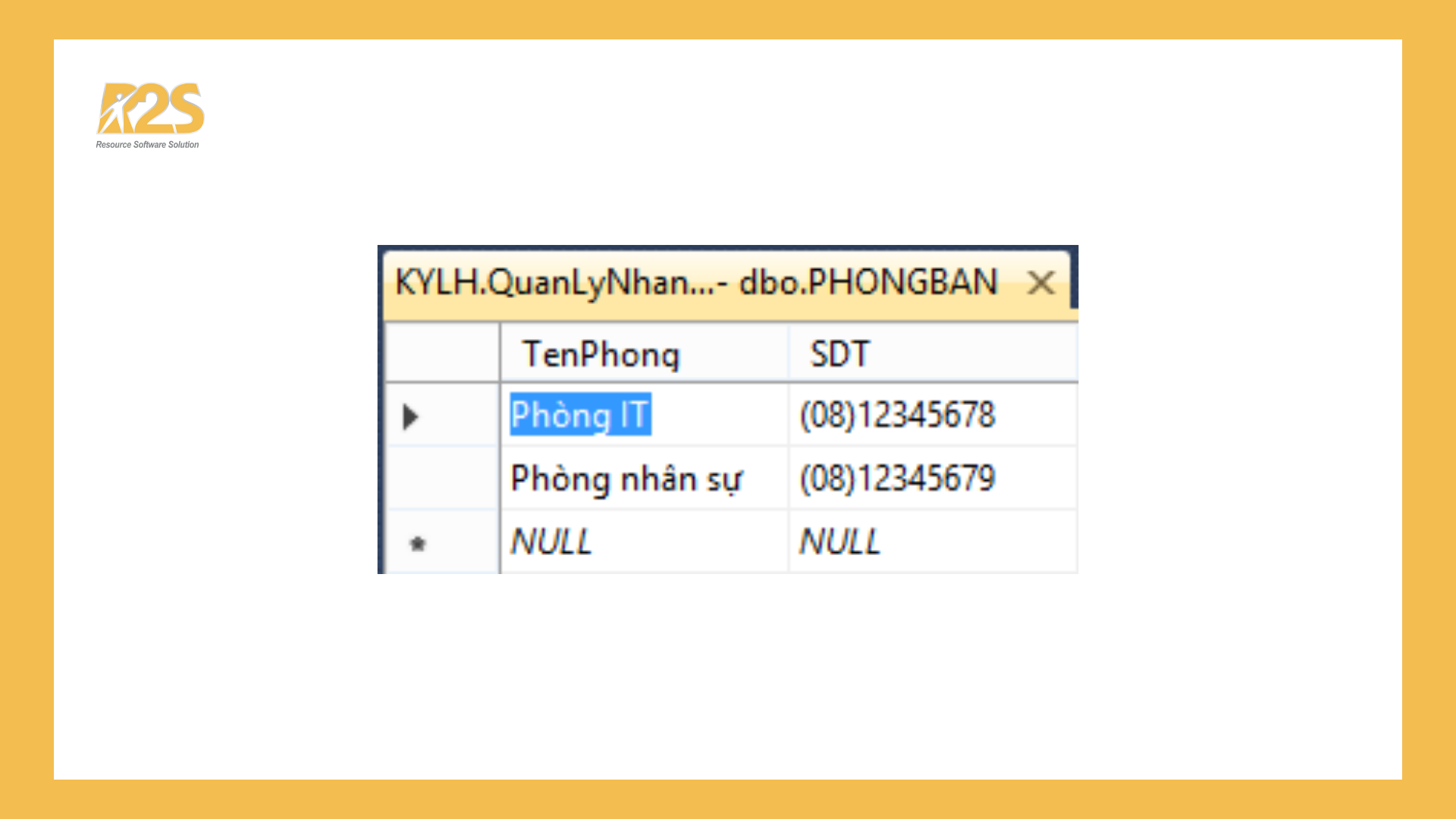 Thêm dữ liệu trong SQL Server 2014 - R2S Academy