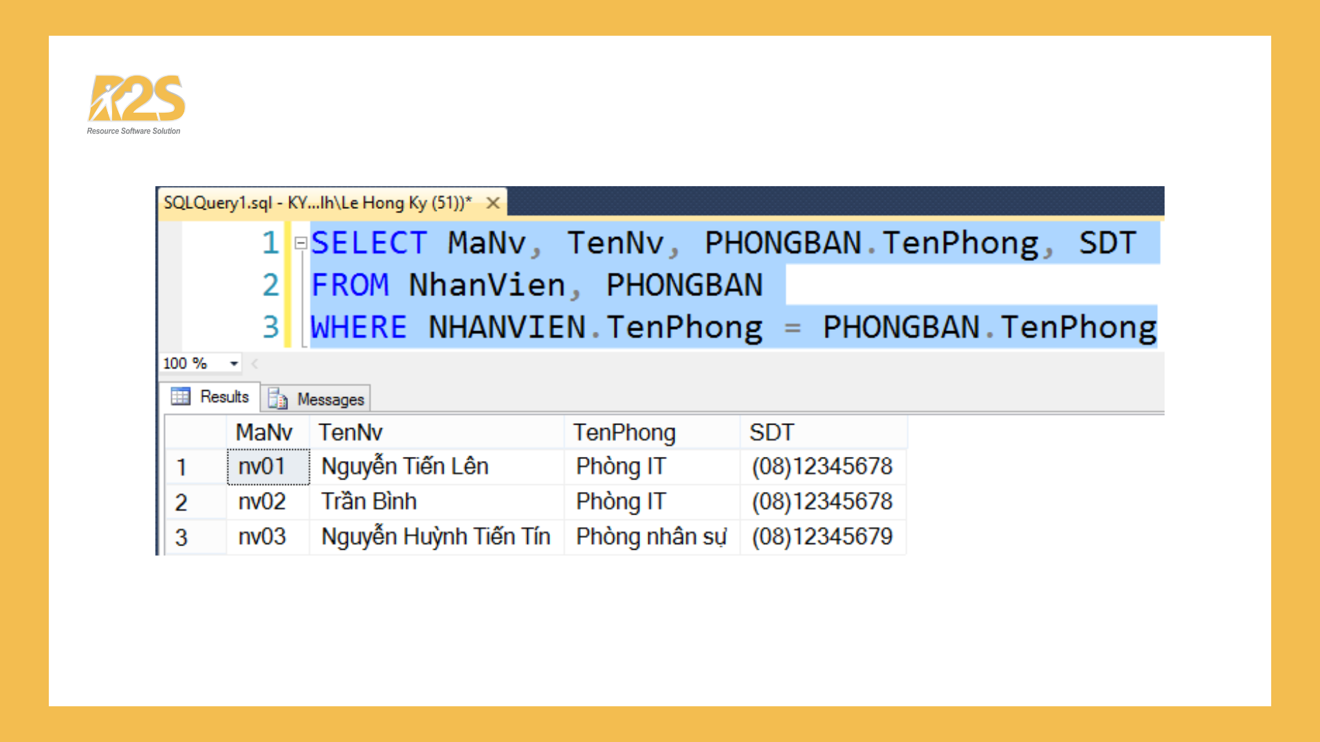 Xem dữ liệu trong SQL Server 2014 - R2S Academy