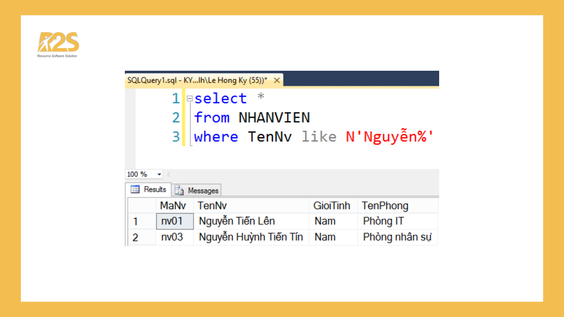 Xem dữ liệu trong SQL Server 2014 - R2S Academy