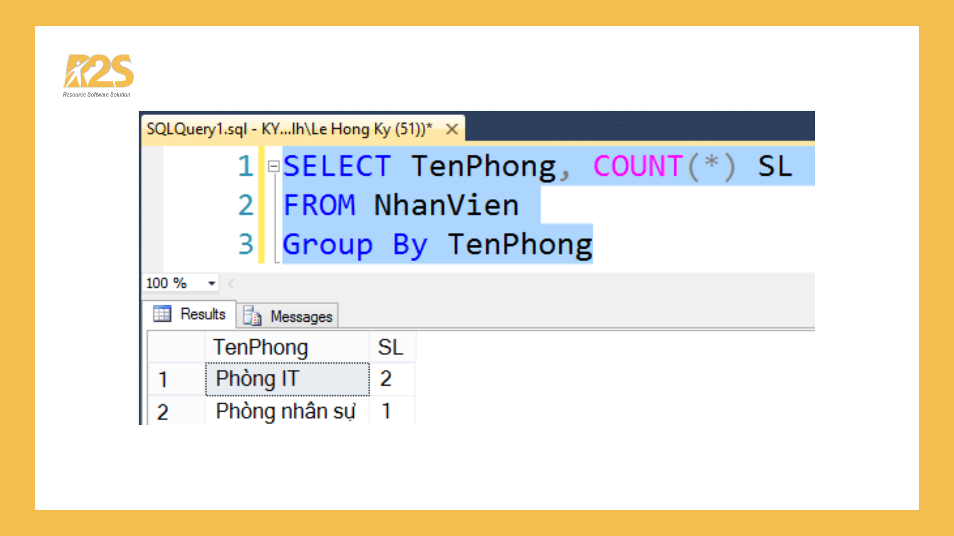 Xem dữ liệu trong SQL Server 2014 - R2S Academy