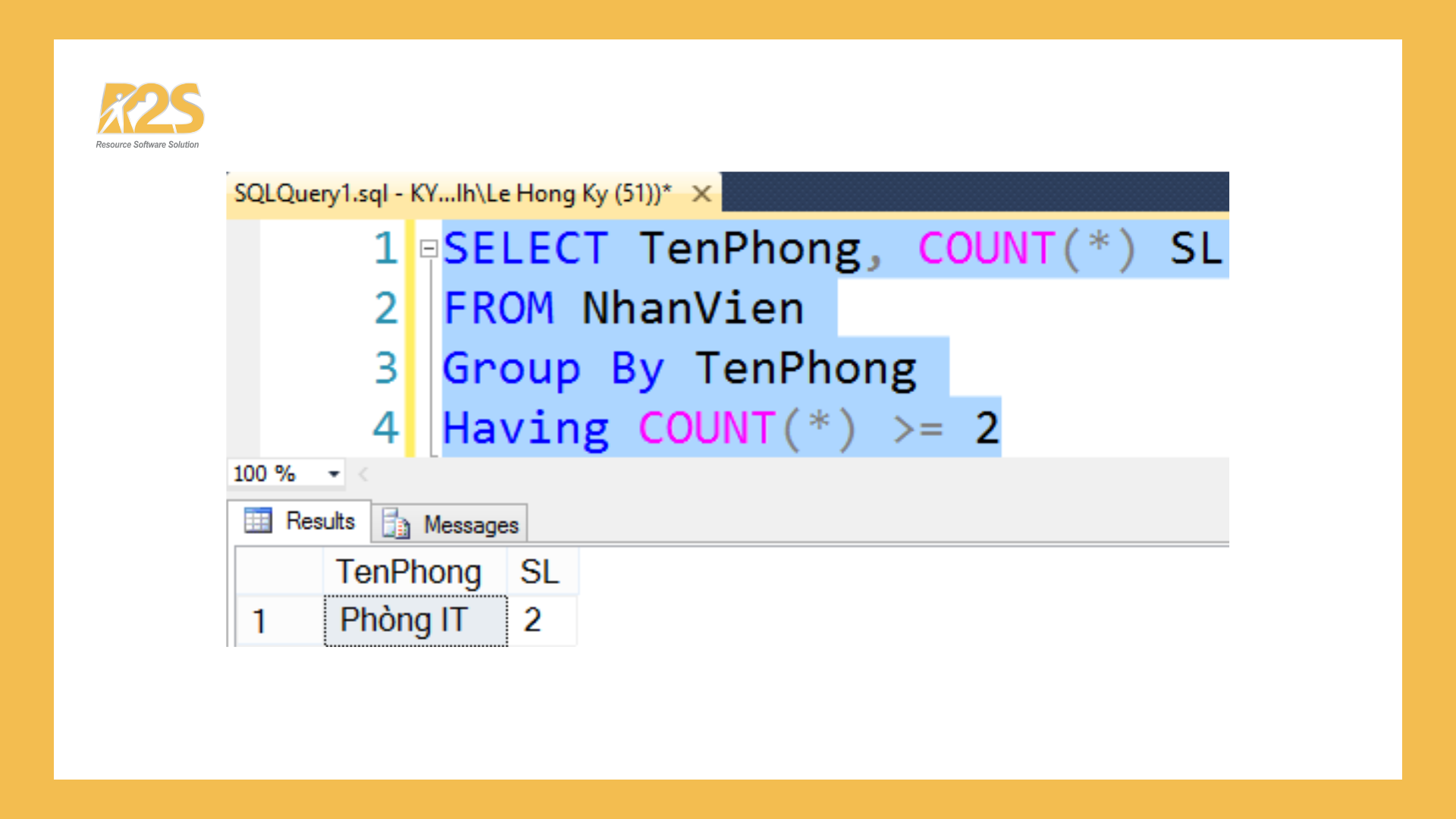 Xem dữ liệu trong SQL Server 2014 - R2S Academy