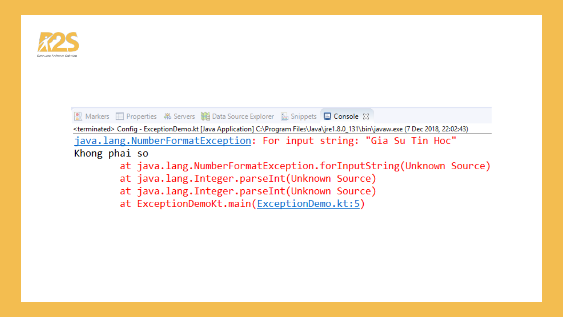 Xử lý ngoại lệ trong Kotlin - R2S Academy