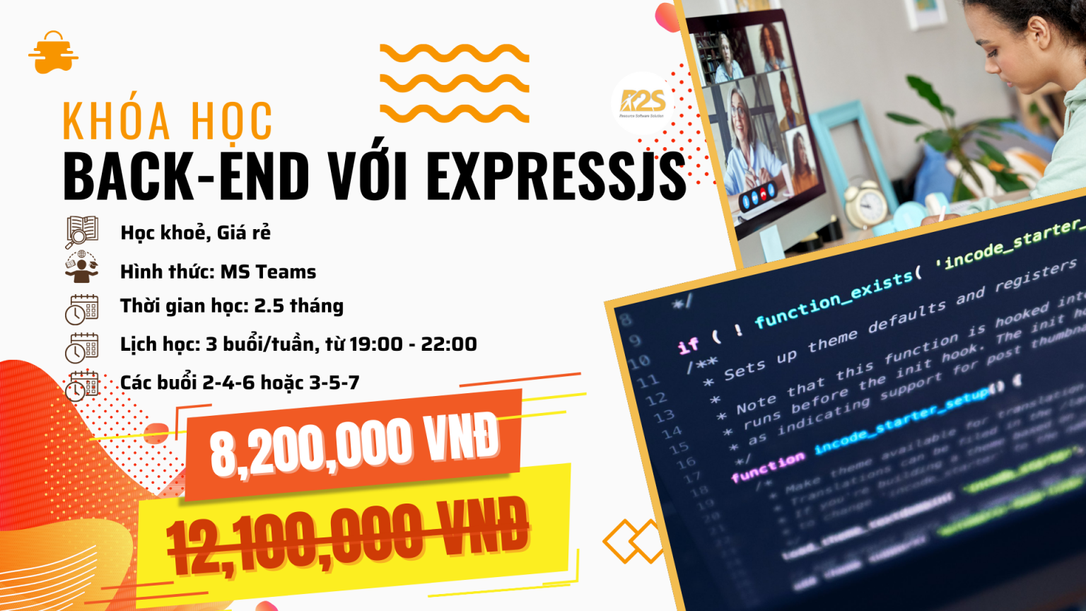 Khoá học lập trình Back-end với ExpressJS - R2S Academy